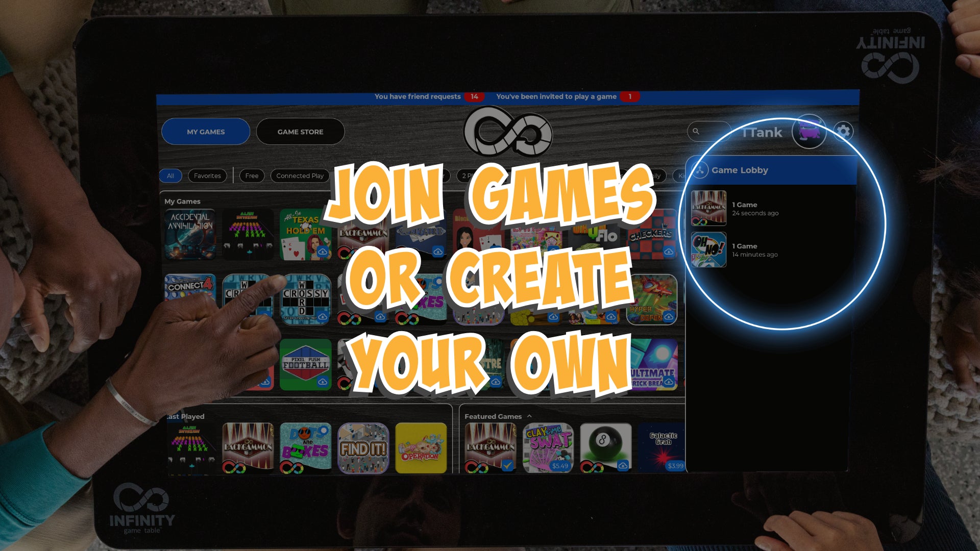 Introducing Lobbies for Connected Play on Infinity Gaming Devices