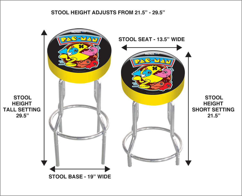 PAC-MAN™ Adjustable Stool – Arcade1Up